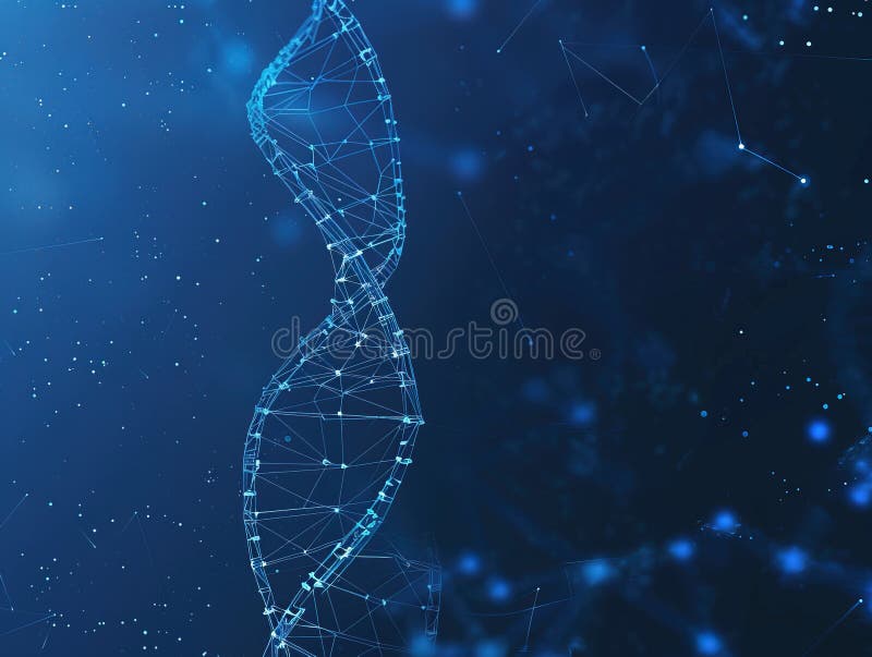 Synthetic Cyber DNA Molecule. Artificial Intelligence Neural Network ...