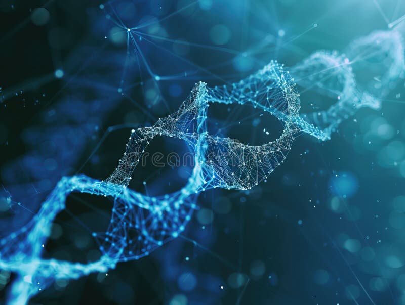 Synthetic Cyber DNA Molecule. Artificial Intelligence Neural Network ...