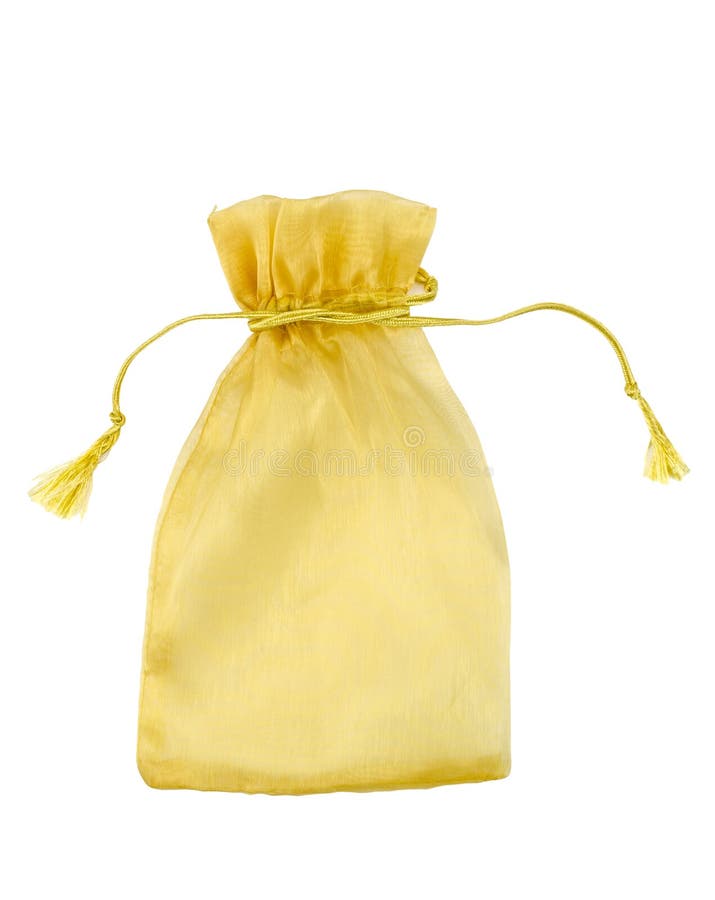 Fabric Bag with Purse String Isolated Stock Image - Image of cloth ...