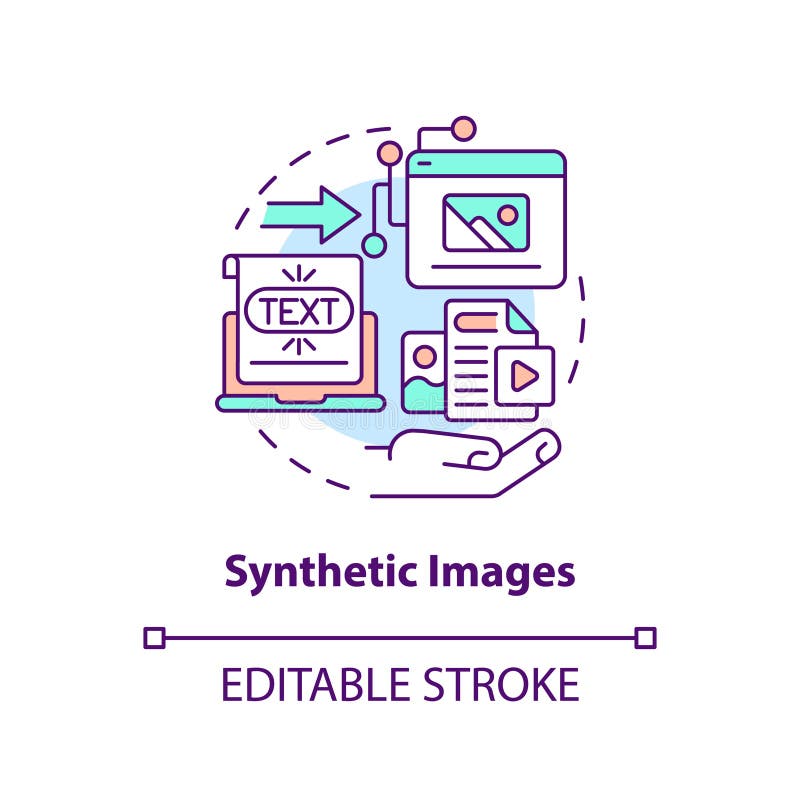 Synthetic Images Concept Icon Stock Vector - Illustration of computer ...