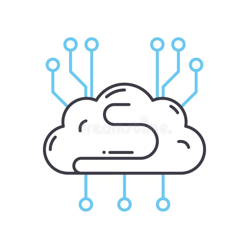 Synthetic Intelligence Line Icon, Outline Symbol, Vector Illustration ...