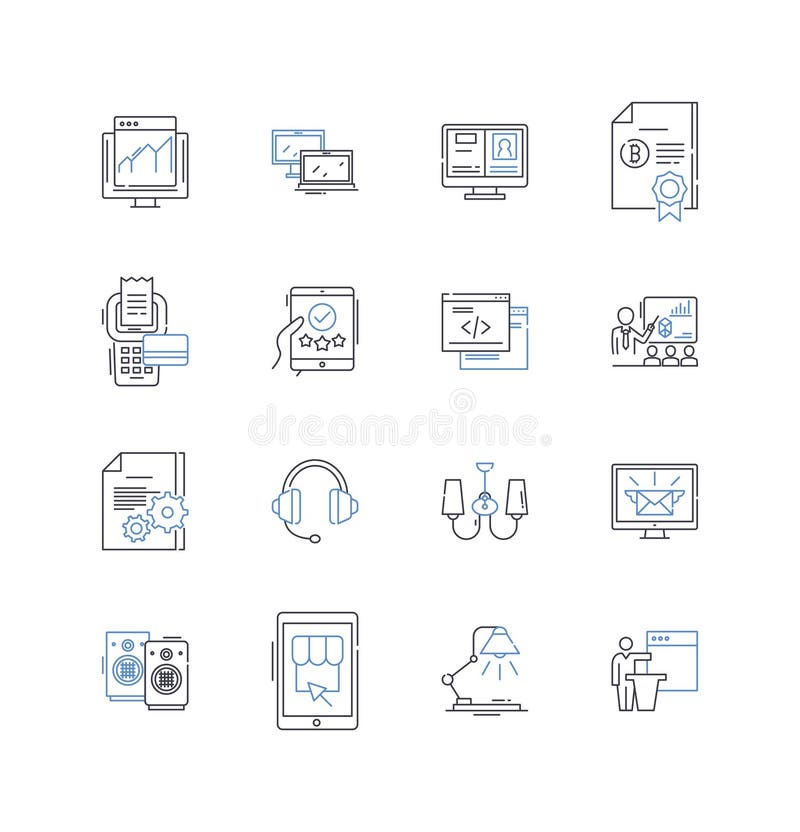 Synthetic Line Icons Collection. Polymer, Man-made, Artificial ...