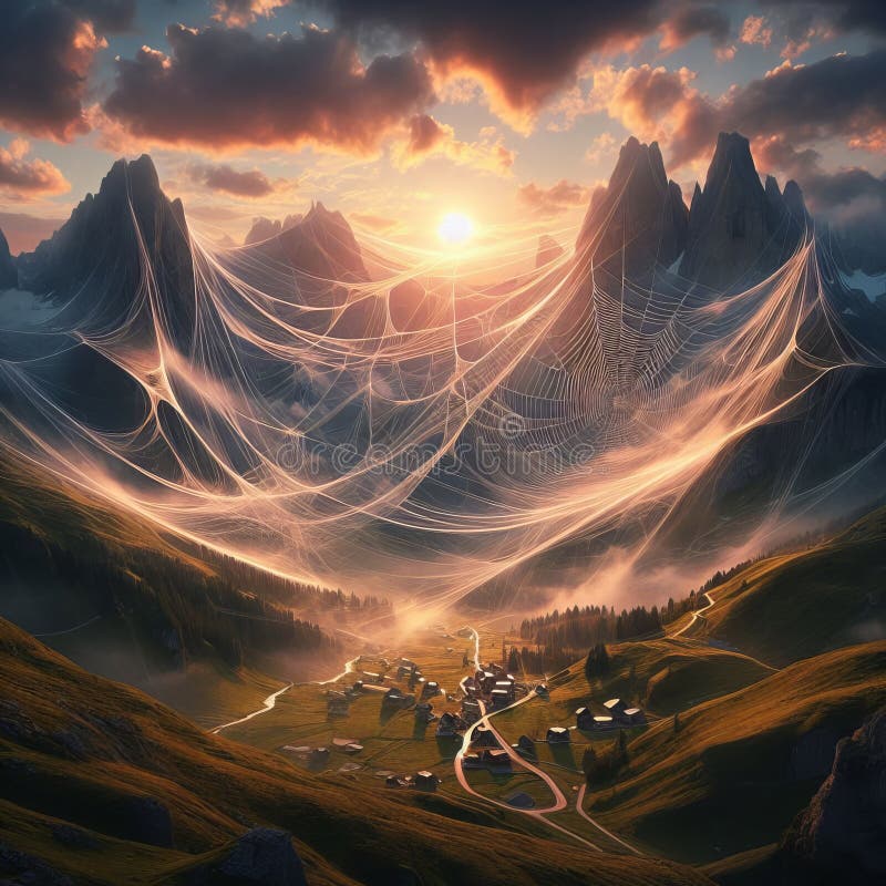 Synthetic Shroud a High Tech Artificial Cobweb with a Smooth Lus Stock ...