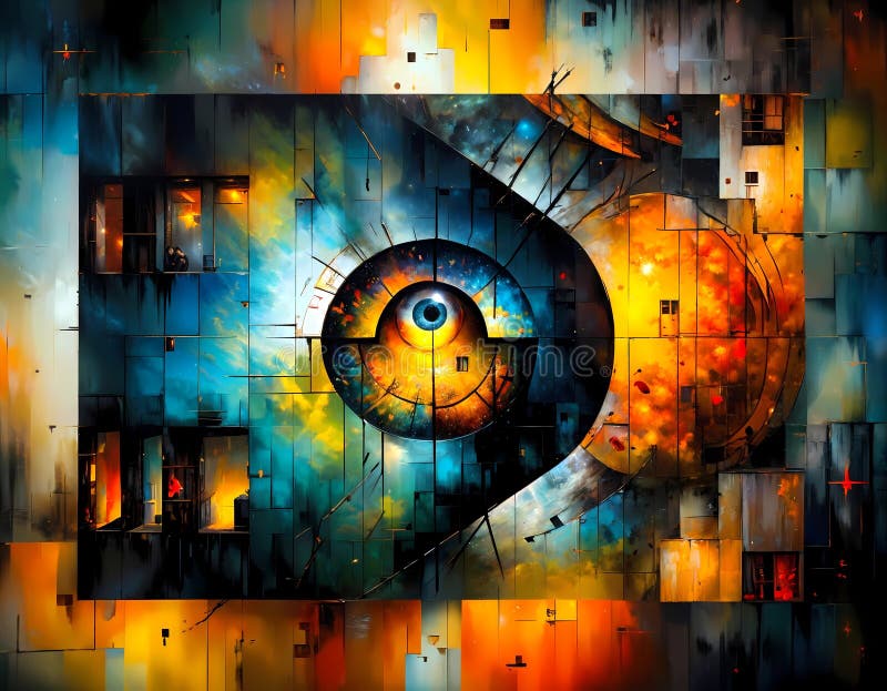 Hidden Eye - AI Generated Image (Synthography Art) Stock Illustration ...