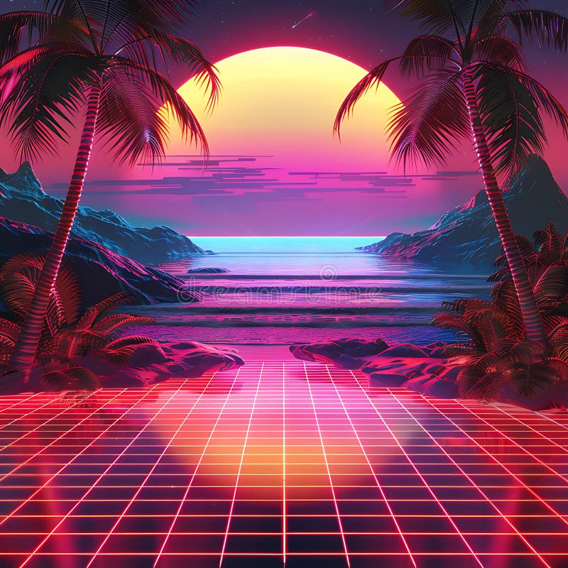 Beach Synthwave Stock Illustrations – 1,839 Beach Synthwave Stock ...
