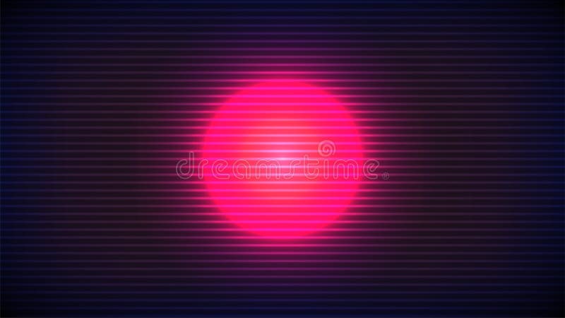 Synthwave Background. 80-s Style Pink Sun, Planet or Sphere Stock ...