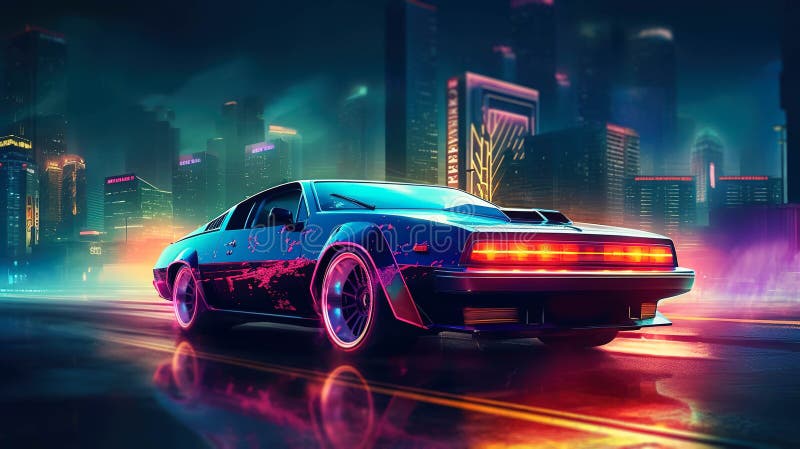 Retro Synthwave Car Stock Illustrations – 427 Retro Synthwave Car Stock ...