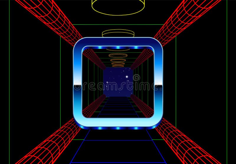 Synthwave Frame with Chrome Square and 80s Styled Synthwave Arcade Game ...