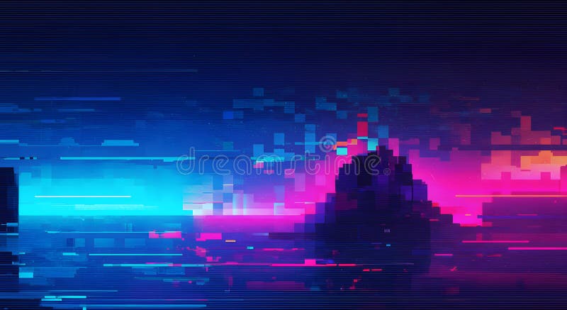 Synthwave Glitch Art stock photo. Image of geometric - 368254794