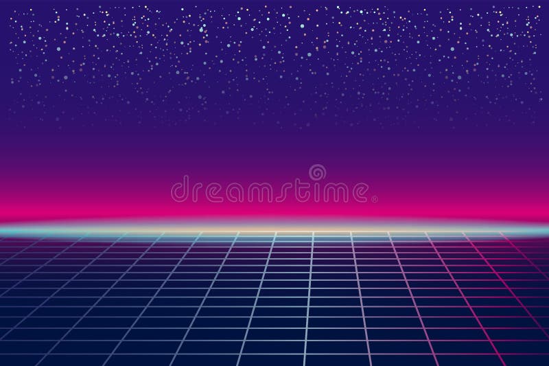 Synthwave Retro Banner Vaporwave Aesthetic Background Stock Vector ...