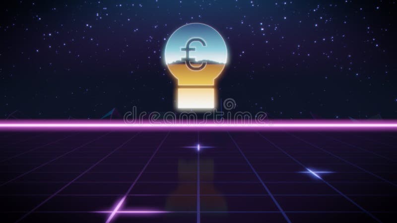 Synthwave Retro Design Icon of Idea Stock Illustration - Illustration ...