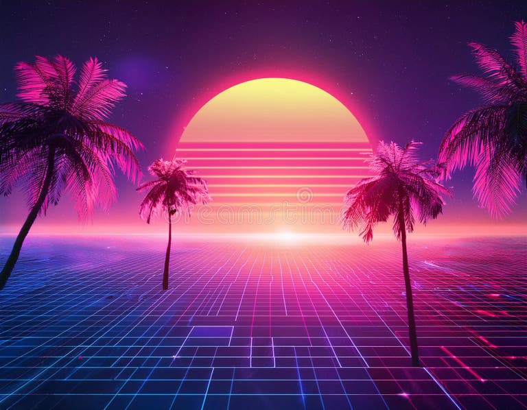 Retrowave Background Stock Illustrations – 11,167 Retrowave Background ...