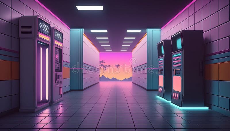 Synthwave 80s Retro Design. Detalied Retro Background Style 80s. AI ...