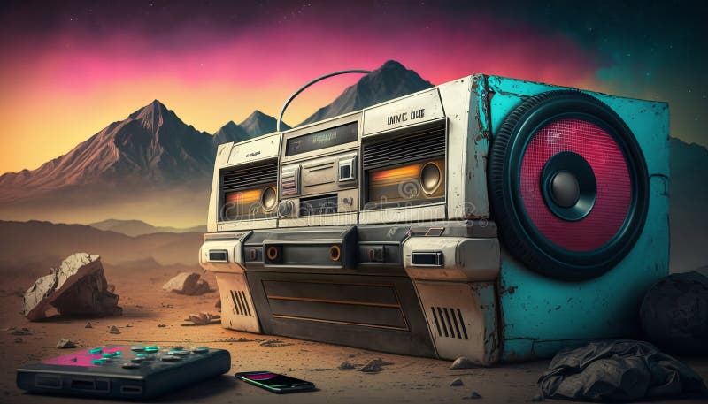 Synthwave 80s Retro Design. Detalied Retro Background Style 80s. AI ...