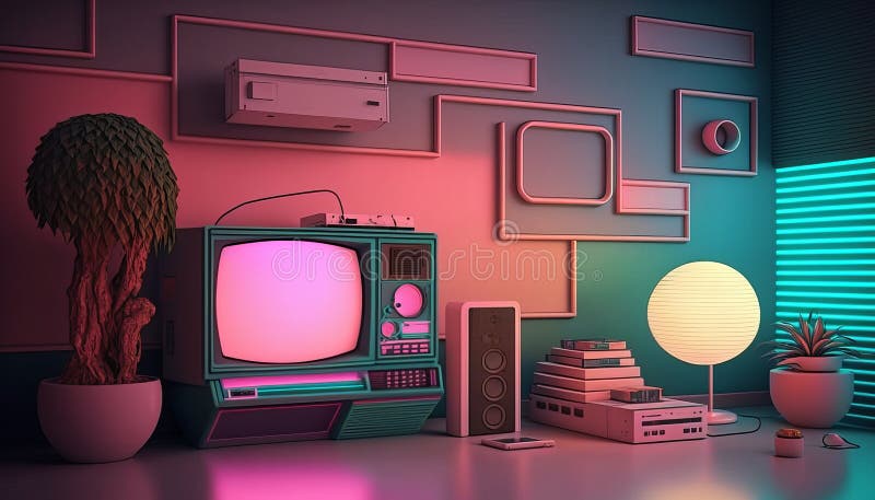 Synthwave 80s Retro Design. Detalied Retro Background Style 80s. AI ...