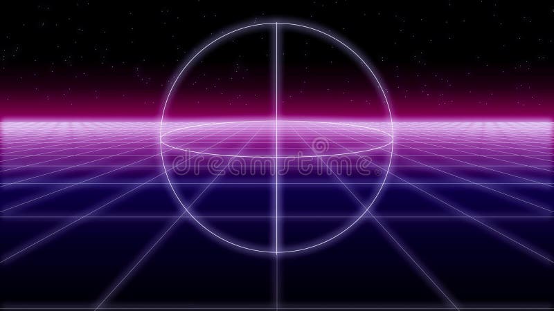 Synthwave Shapes on a Retro Background 3d Render Stock Video - Video of ...