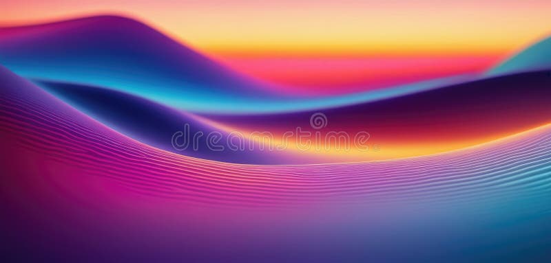 Synthwave-style Blue and Purple Gradient Lines and Waves Stock ...