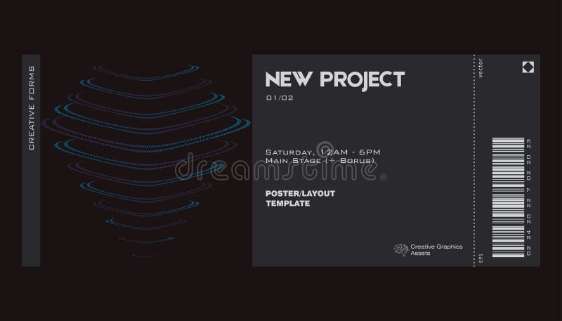 Synthwave Style Futuristic Poster with Binary Code and 3d Figures ...