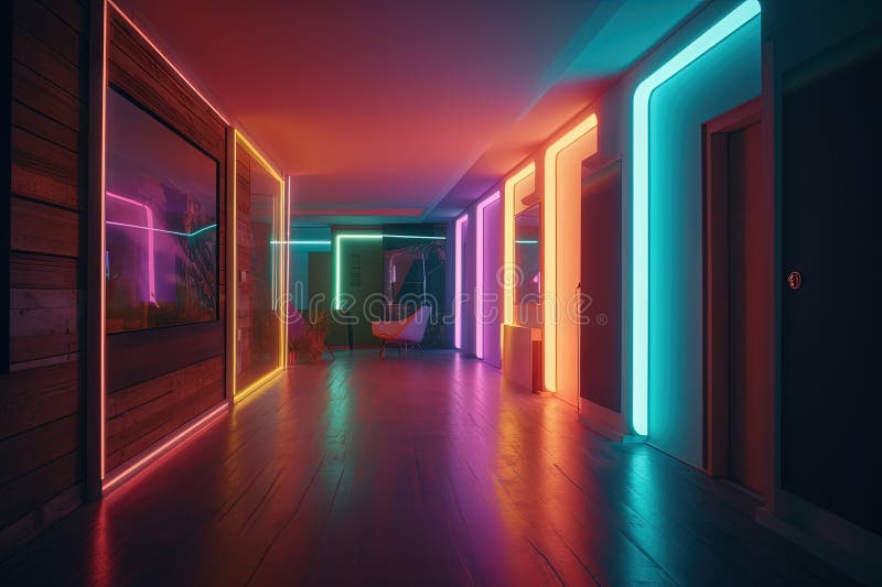 Dark Cyberpunk Living Room Interior Stock Photos - Free & Royalty-Free ...