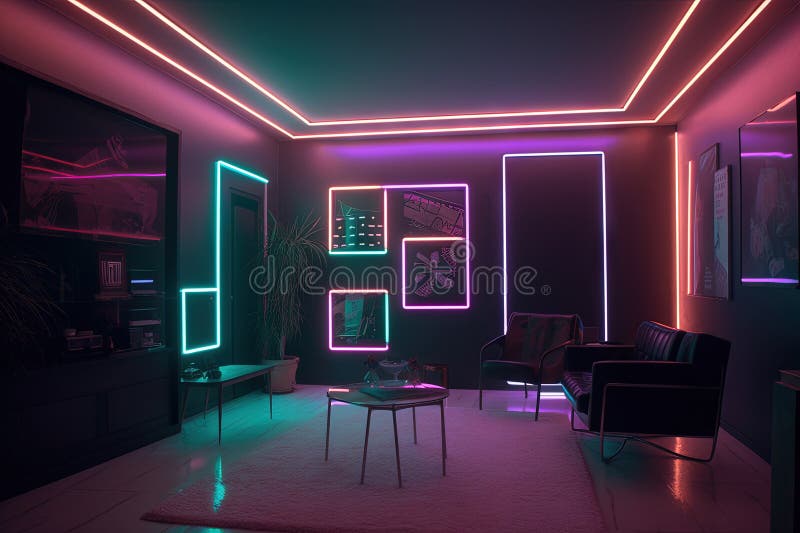 Cyberpunk Living Room Interior Stock Photos - Free & Royalty-Free Stock ...