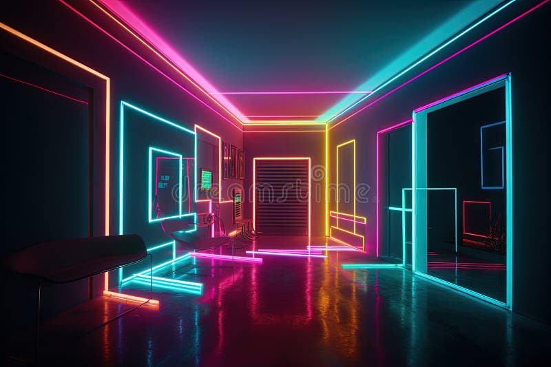 Cyberpunk Living Room Interior Stock Photos - Free & Royalty-Free Stock ...