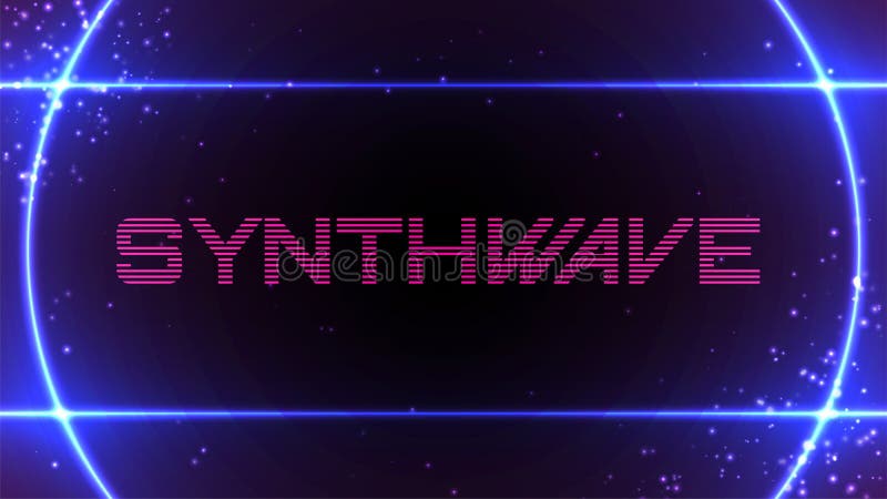 Synthwave Text Banner. Retro Future Blue Neon Background. Retrowave 80s ...