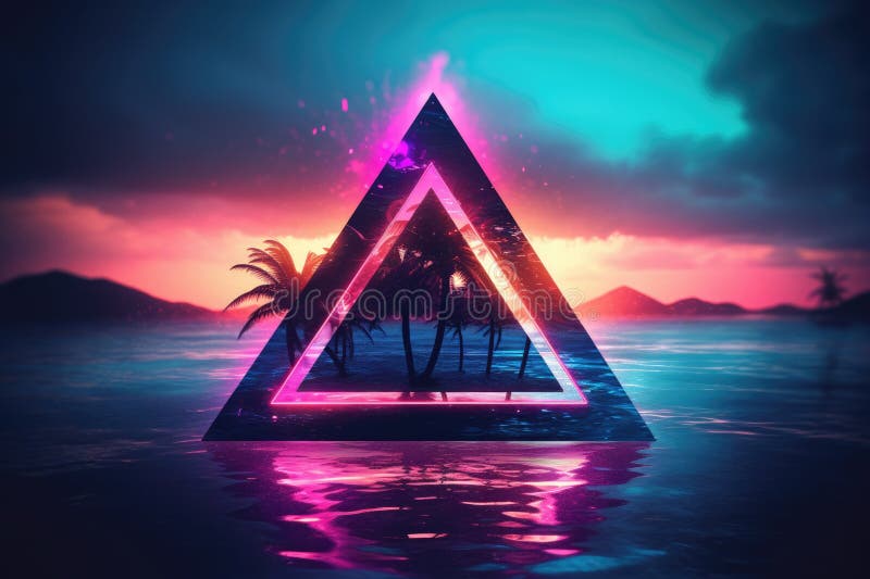Synthwave Triangle, Photorealistic. Generative AI Weber. Stock ...
