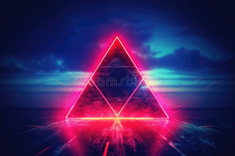 Synthwave Triangle, Photorealistic. Generative AI Weber. Stock ...