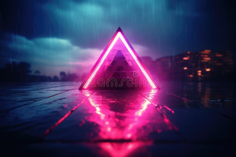 Synthwave Triangle, Photorealistic. Generative AI Weber. Stock ...