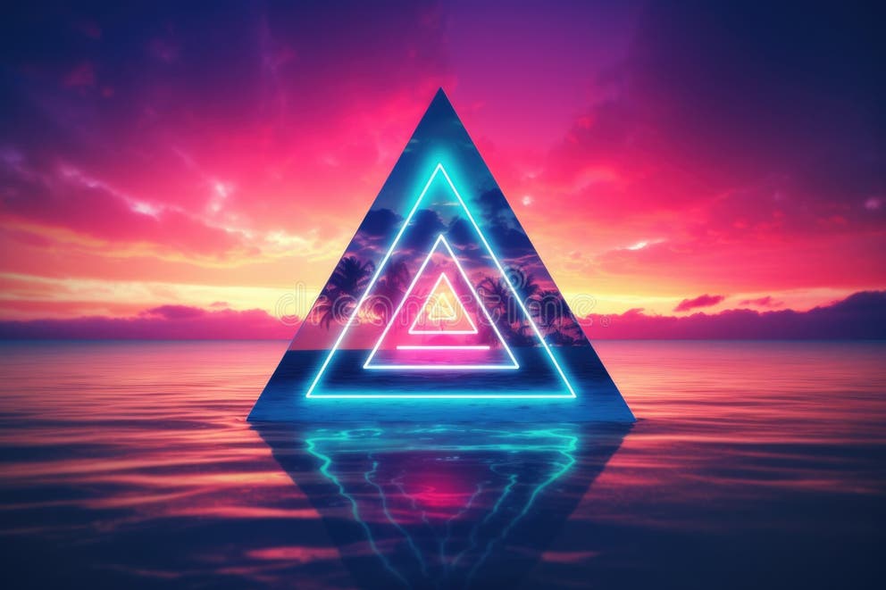 Synthwave Triangle, Photorealistic. Generative AI Weber. Stock ...