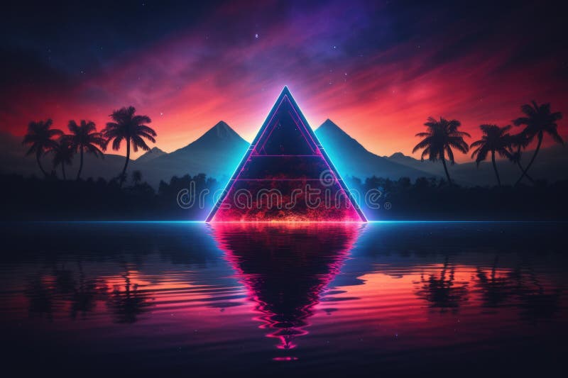 Synthwave Triangle, Photorealistic. Generative AI Weber. Stock ...