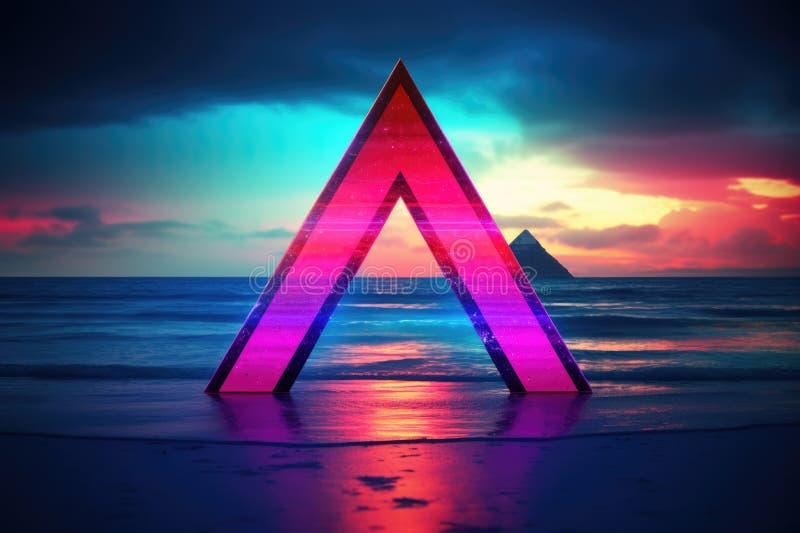 Synthwave Triangle, Photorealistic. Generative AI Weber. Stock ...