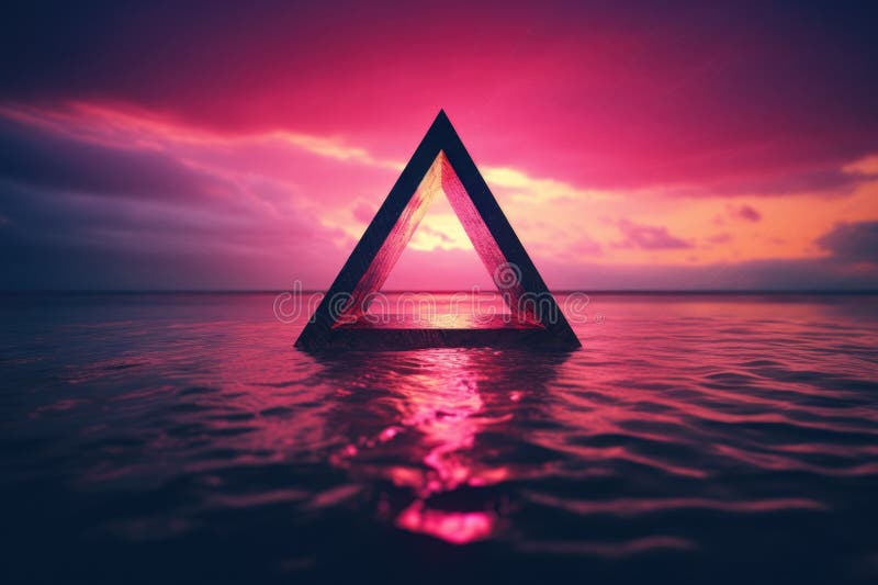 Synthwave Triangle, Photorealistic. Generative AI Weber. Stock ...