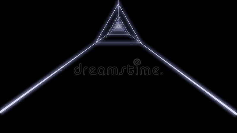 Synthwave Triangle Tunnel Background 3d Render Retro Stock Illustration ...