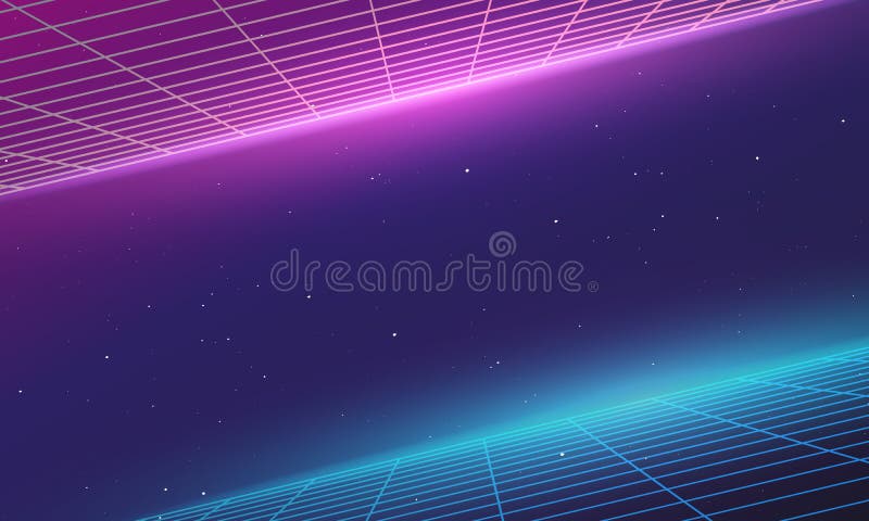 Synthwave Vector Graphic with Grids in Space | Galaxy Quest in ...