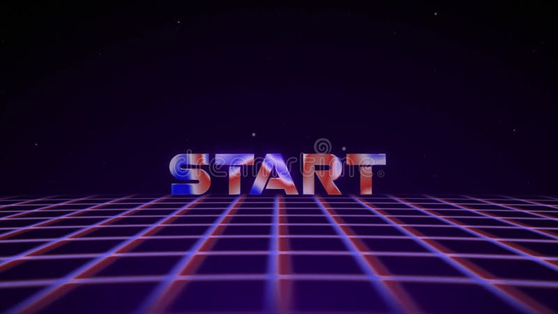 Synthwave Wireframe Net And Stars 80s Retro Futurism Background 3d Illustration Render Stock