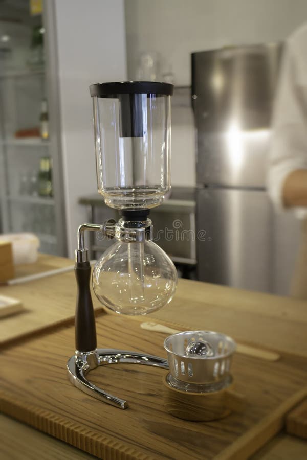 Syphon Coffee Maker in Craft Cafe Stock Photo - Image of classic ...