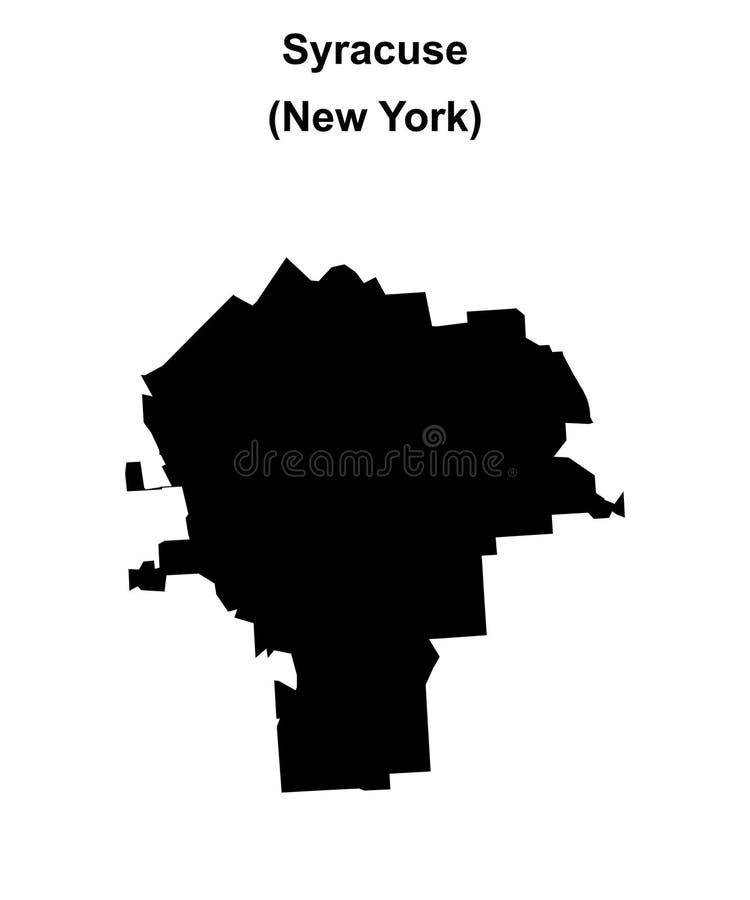Syracuse outline map stock vector. Illustration of shape - 357490418