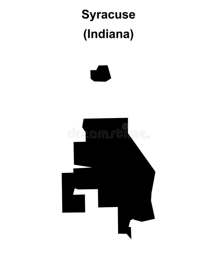 Syracuse outline map stock vector. Illustration of indiana - 387286330