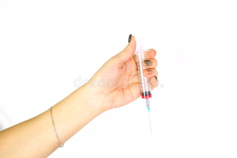 Syrenge in a hand stock photo. Image of treatment, illness - 105413070