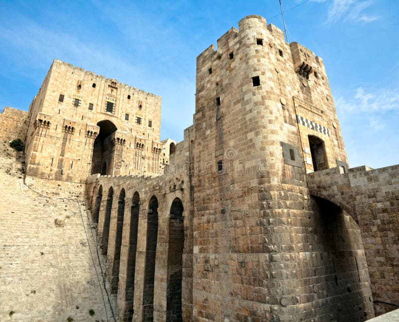 Aleppo Castle in Syria stock image. Image of castle, king - 16676511
