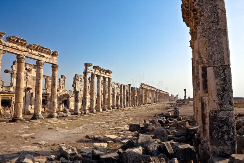 Syria - Apamea stock image. Image of culture, landmark - 11962881