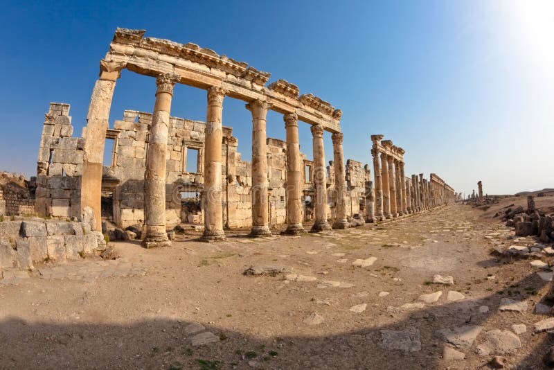 Apamea ruins, Syria stock photo. Image of column, tourism - 26077454