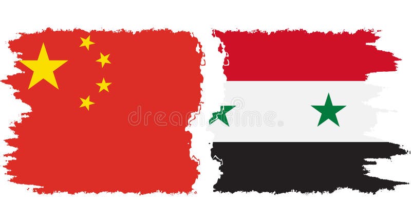 Syria and China Grunge Flags Connection Vector Stock Vector ...
