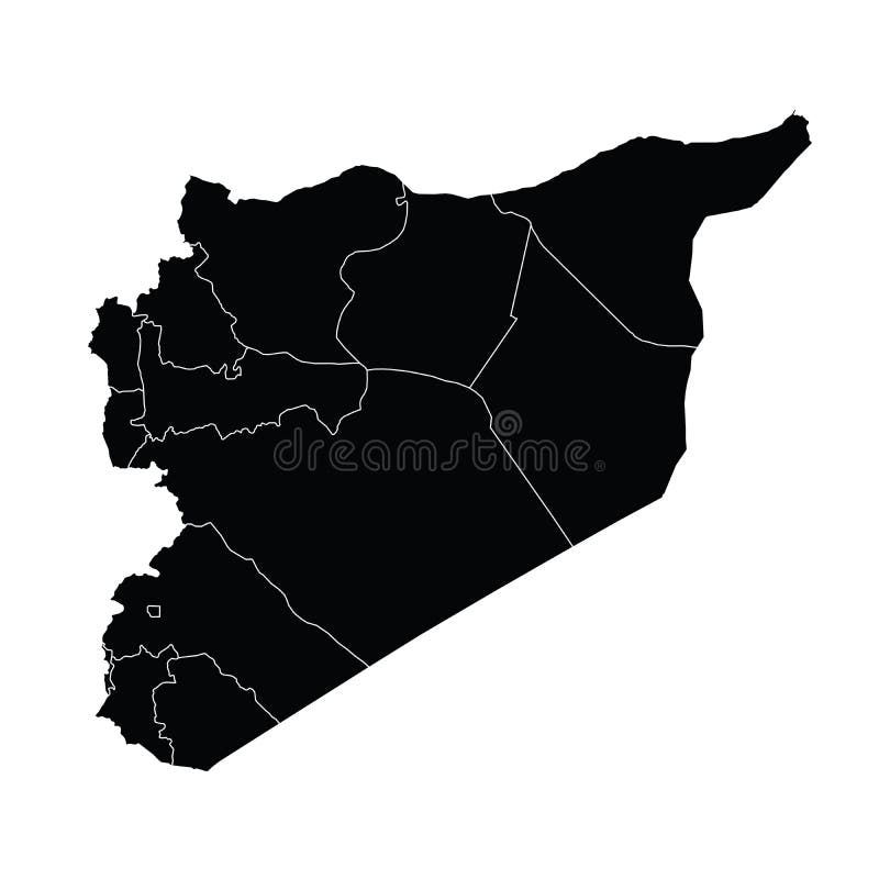 Syria Country Map Vector with Regional Areas Stock Vector ...
