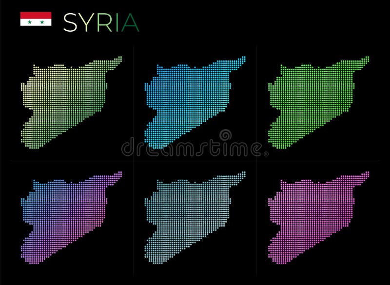 Syria dotted map set. stock vector. Illustration of country - 263378251