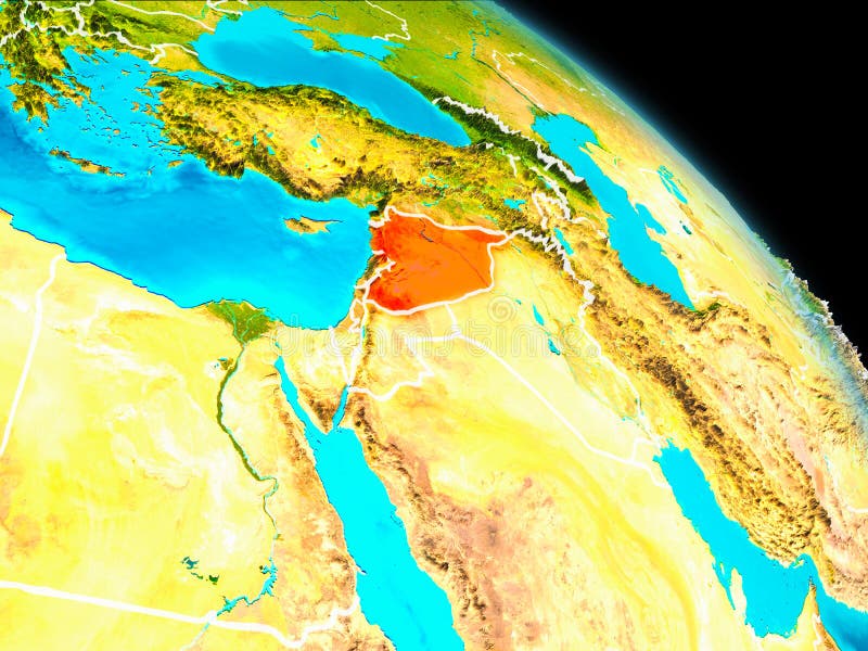 Syria on Earth stock illustration. Illustration of international ...
