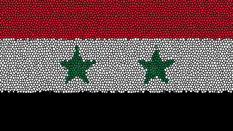 Syria Flag in an Abstract Mosaic Style, Creative Geometric Tile ...