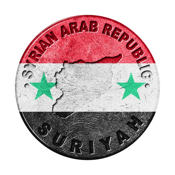 Syria Flag Button with Map stock illustration. Illustration of state ...