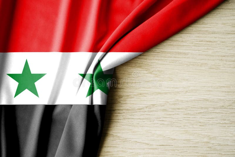 Syria Flag. Fabric Pattern Flag of Syria. 3d Illustration Stock Image ...